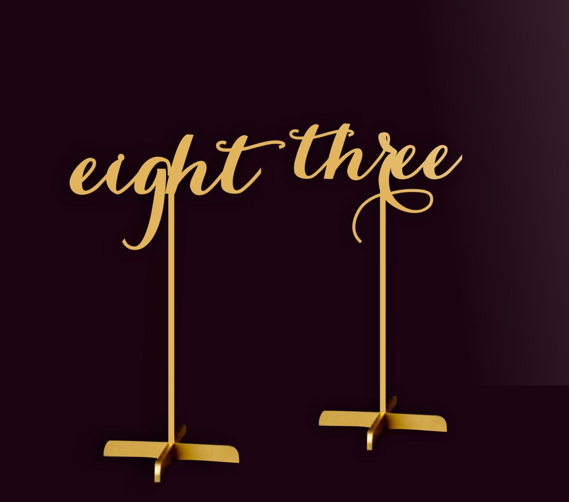 Table Numbers Gold Table Numbers Table Numbers With Base | Etsy