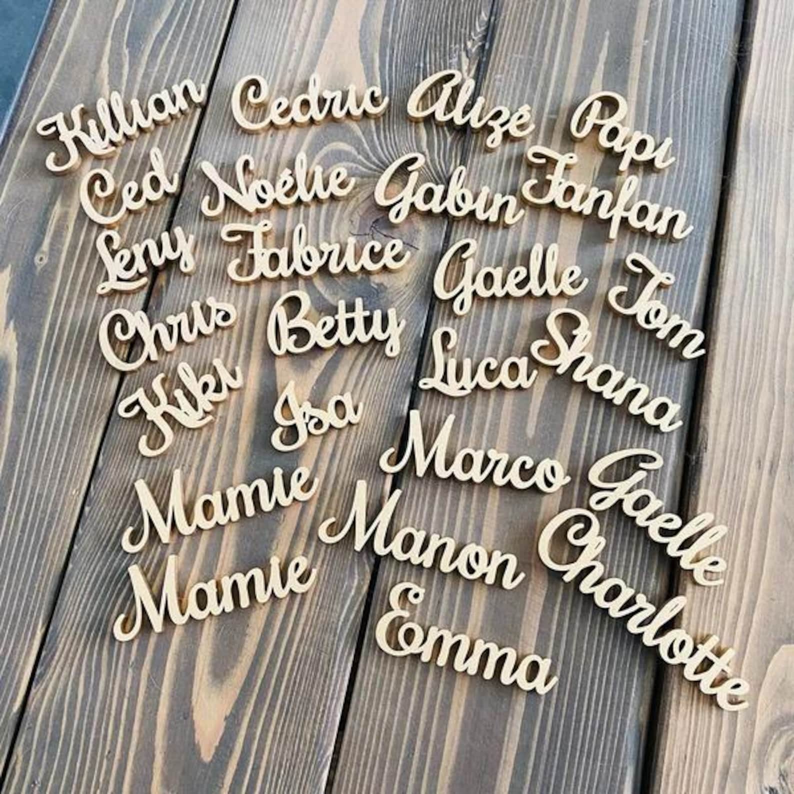 Wooden Laser Cut Names Wedding Place Cards Name Place Settings Wooden ...