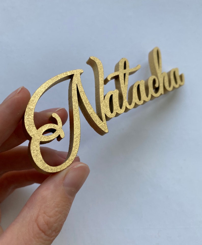 Personalized Wood Laser Cut Names Gold Place Cards Name - Etsy
