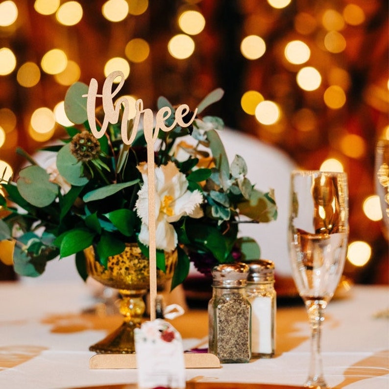 Table Number-gold Table Numbers-table Numbers With - Etsy