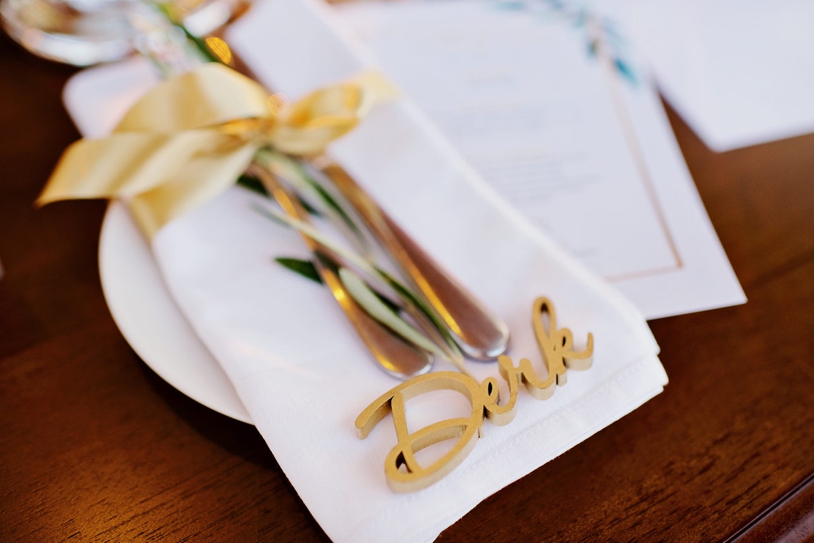 Personalized Wedding Place Table Cards Laser Cut Names Guest - Etsy