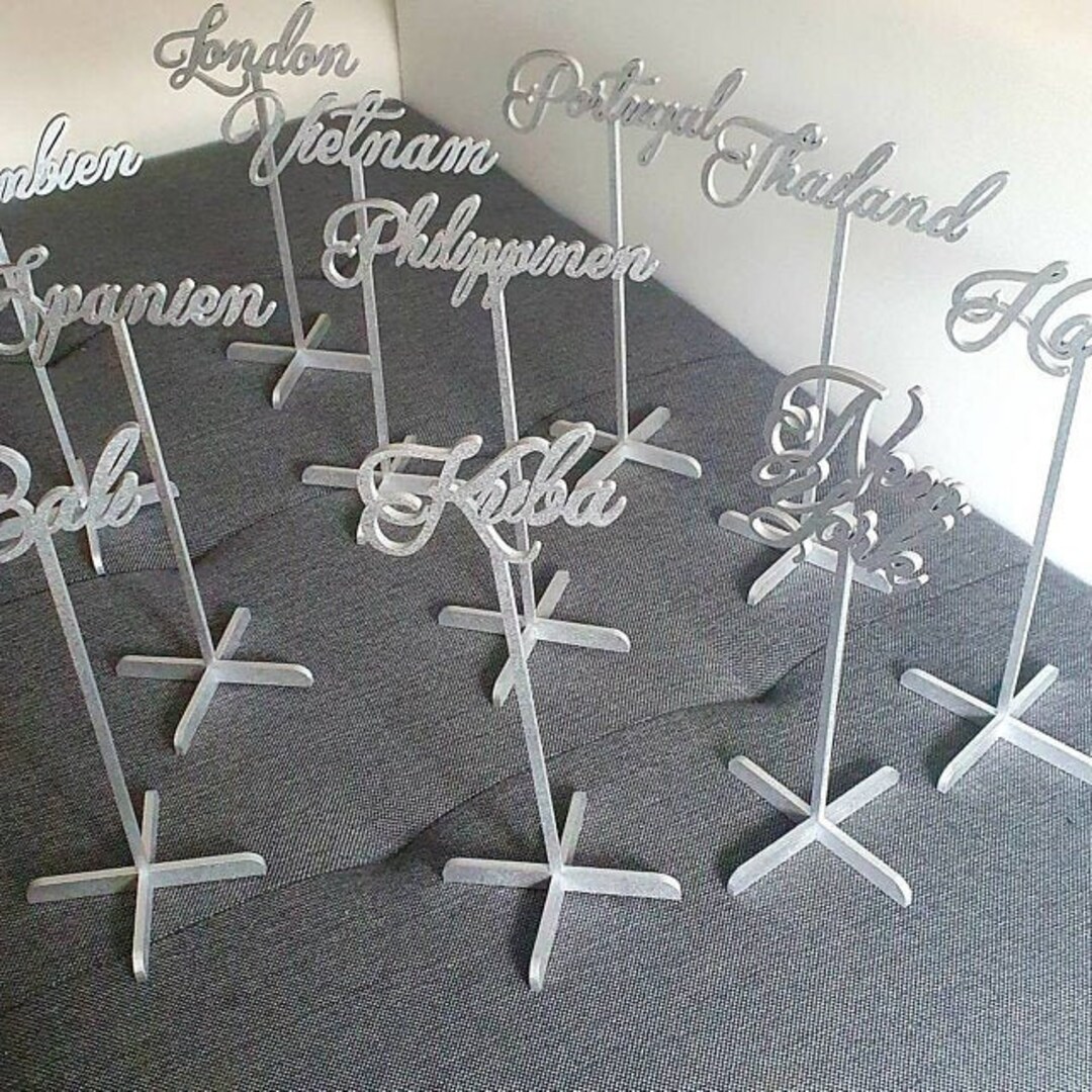 Table Names Personalised Wedding Signs Table Numbers Decorations Laser ...