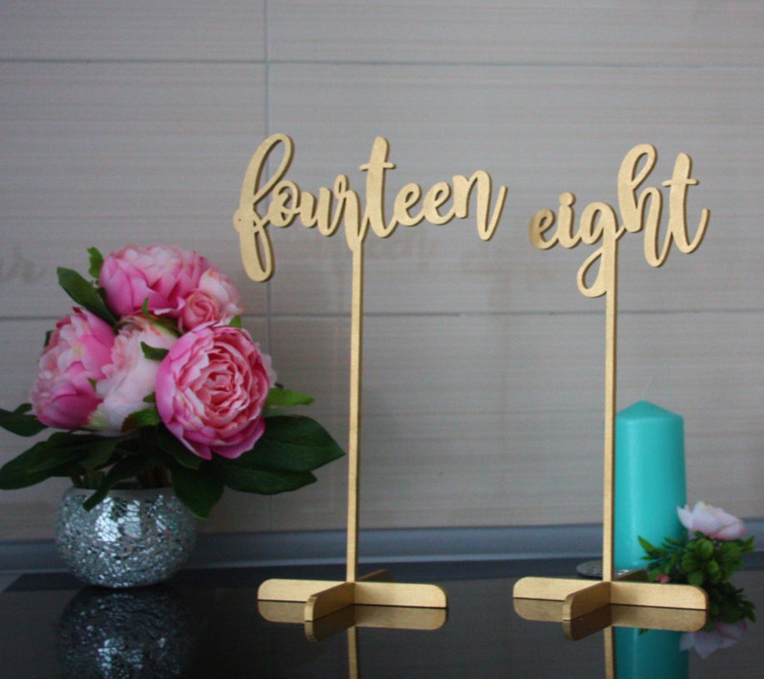 Table Number-gold Table Numbers-table Numbers With Base-wedding Table ...