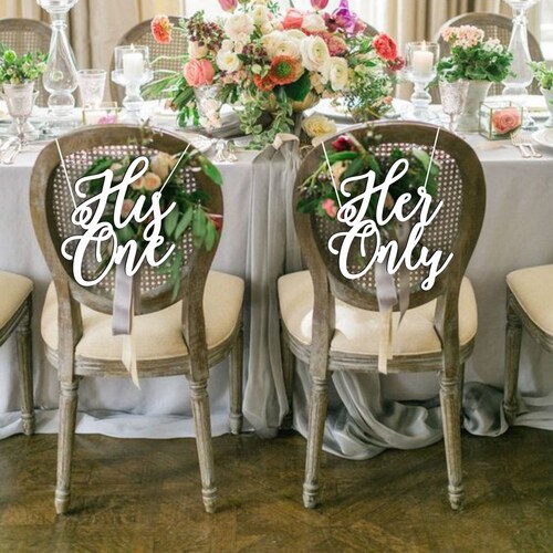 His One Her Only Chair Sign .chair Sign Wedding.his | Etsy