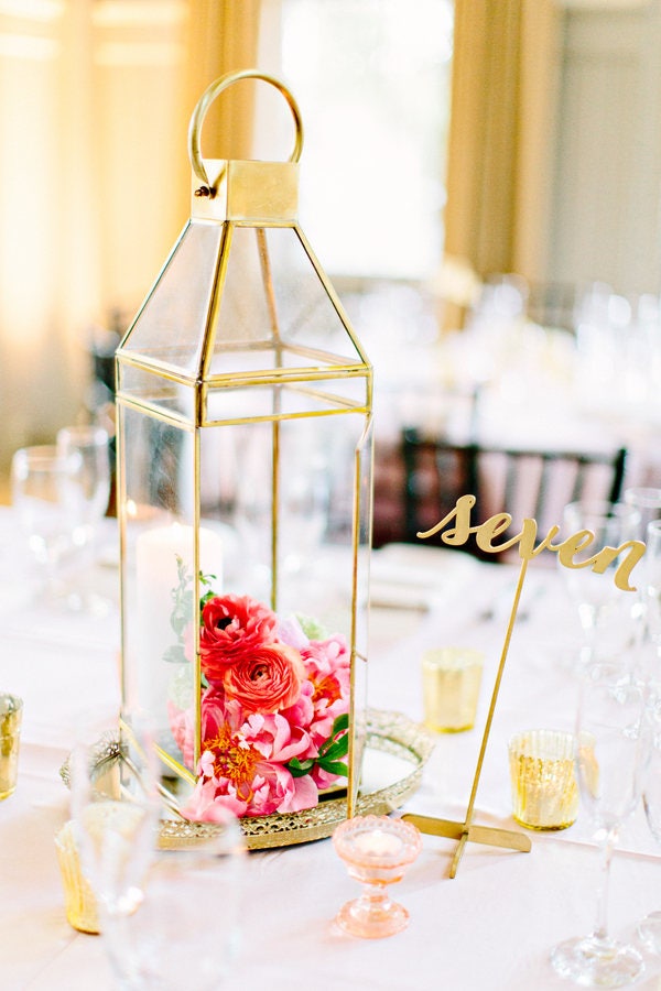 Table Numbers Gold Table Numbers Table Numbers With Base Wedding Table ...