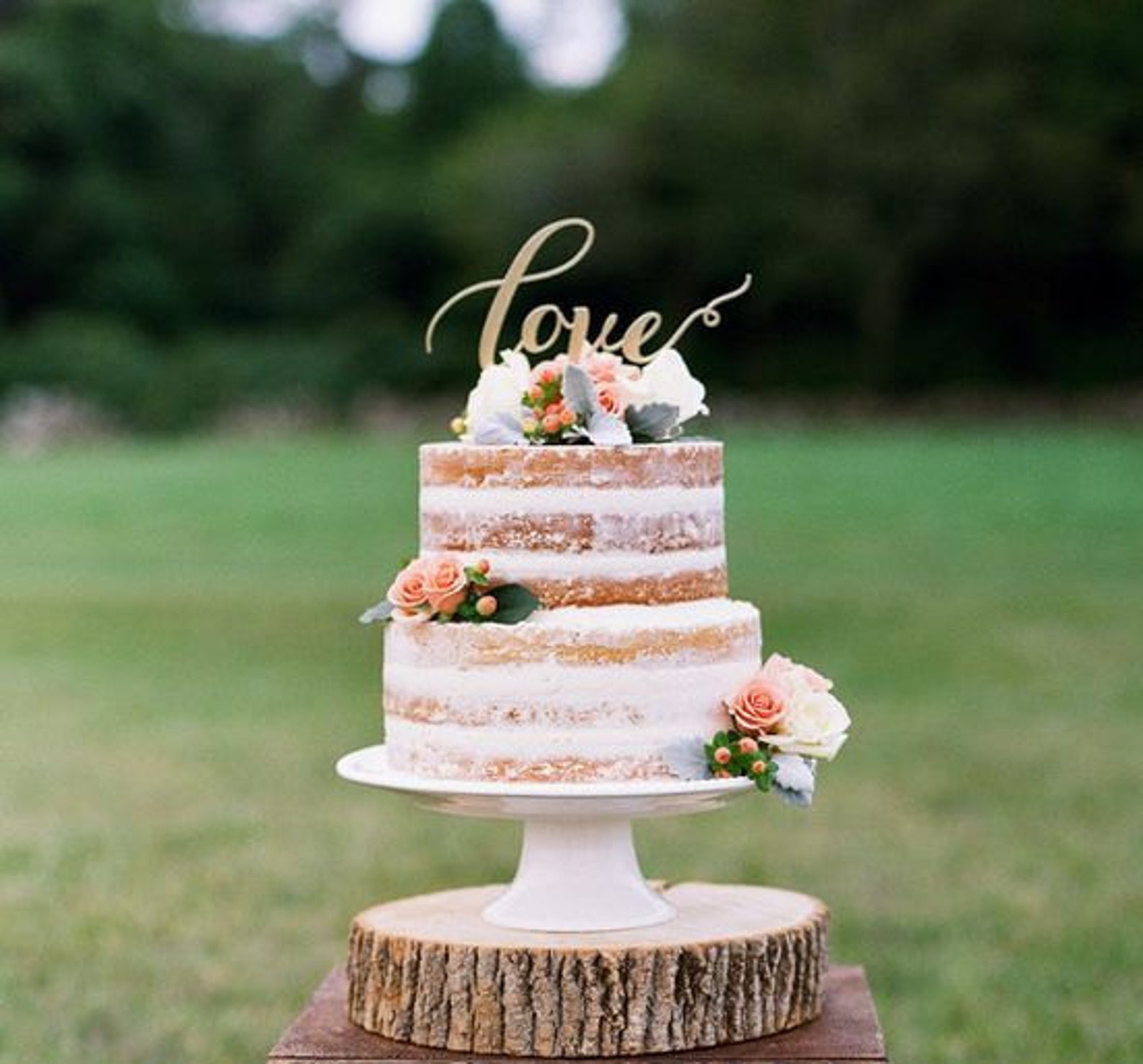 Gold Cake Topper Love - Wedding Gold Cake Topper -please Send Your ...