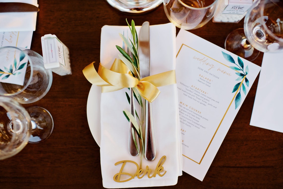 Personalized Wedding Place Table Cards Laser Cut Names Guest - Etsy