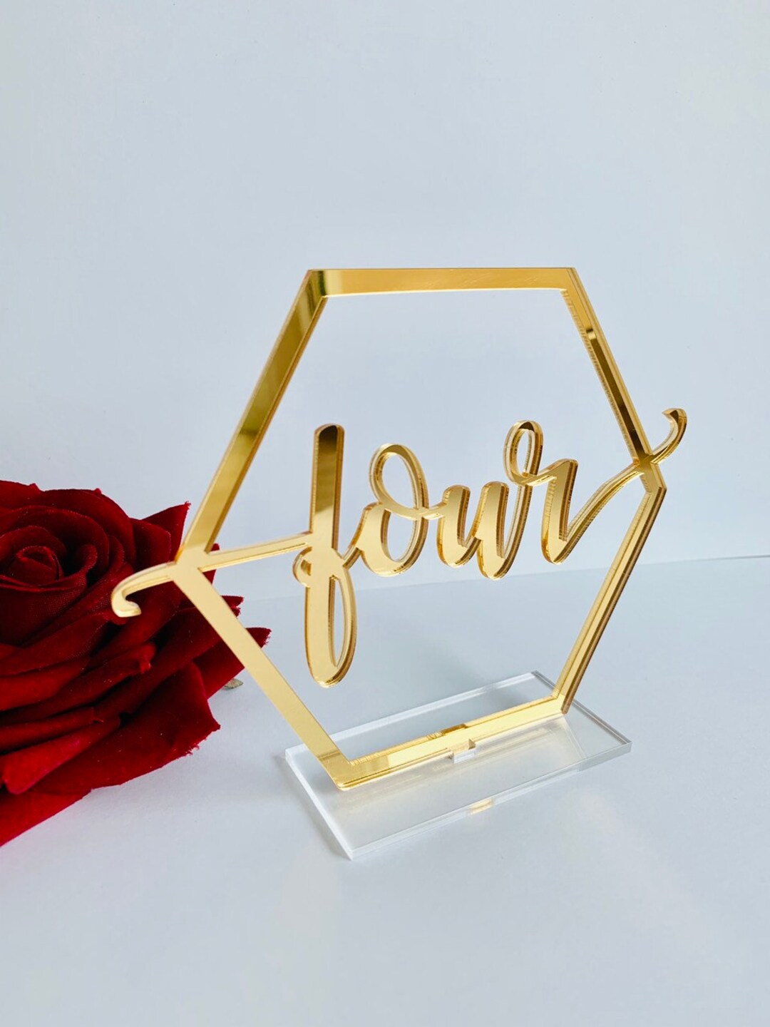 Gold Mirror Acrylic Table Numbers-wedding Table Decor- Table Numbers ...