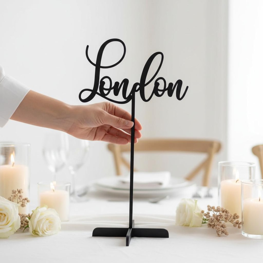 Wedding Table Names With Cities, Personalized Laser Cut Table Name ...