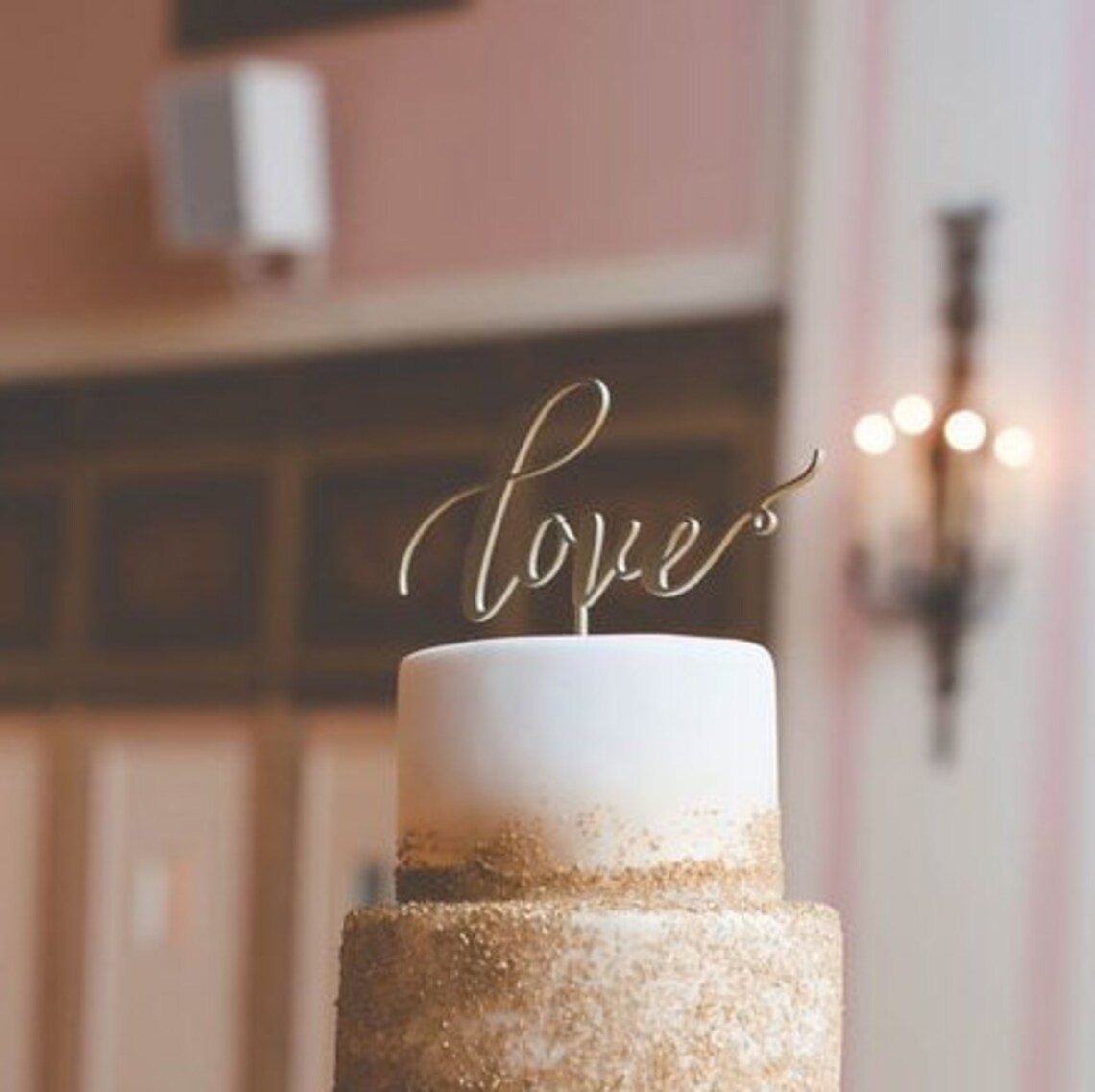 Gold Cake Topper Love Wedding Gold Cake Topper please Send - Etsy