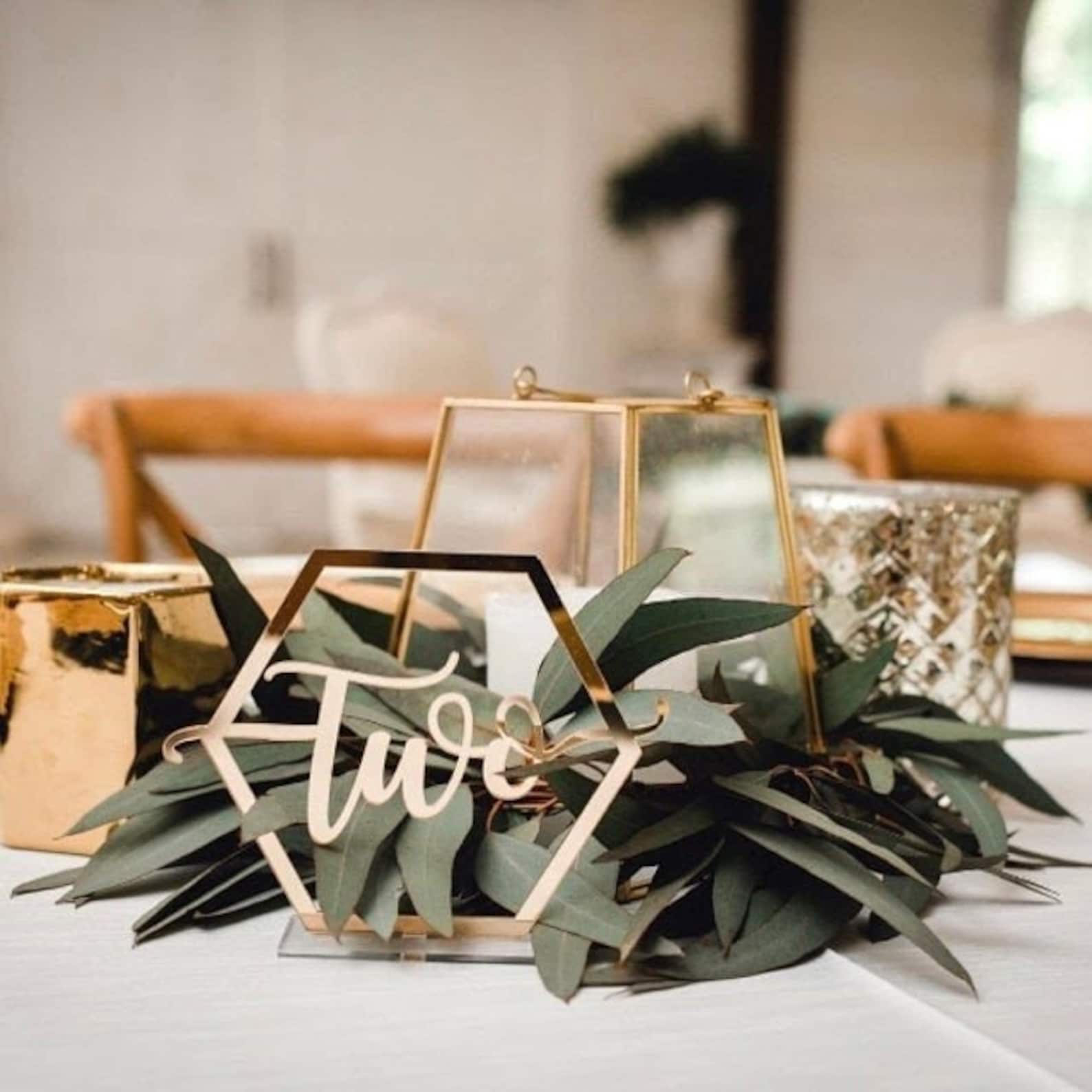 Table Numbers Hexagon Table Numbers Wedding Table Numbers Gold Table ...