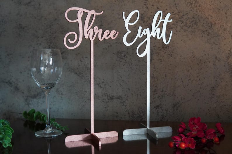 Table Numbers Gold Table Numbers Table Numbers With Base Wedding Table ...