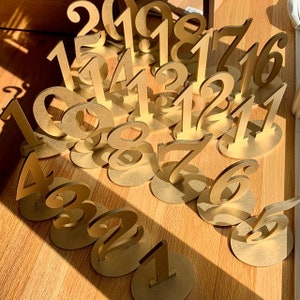 Gold Table Numbers for Wedding | Wedding Table Numbers | Fancy Wood ...