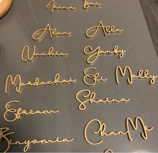 Wedding Place Card Gold Place Name Wooden Wedding Place - Etsy Australia