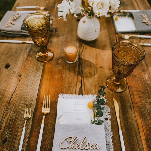 Wooden Place Names / Settings Wedding Names Wedding - Etsy