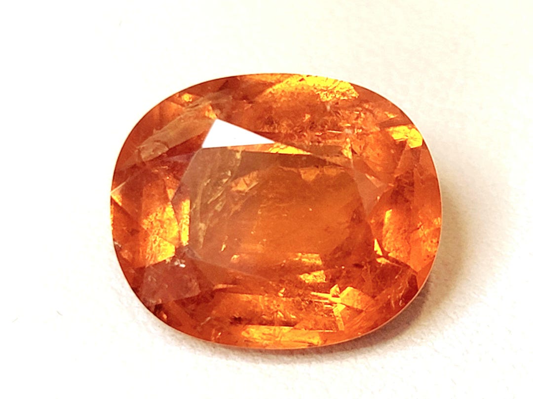 Certified 12.30 Natural Spessartite Mandarin Garnet No Heat VS Cushion ...