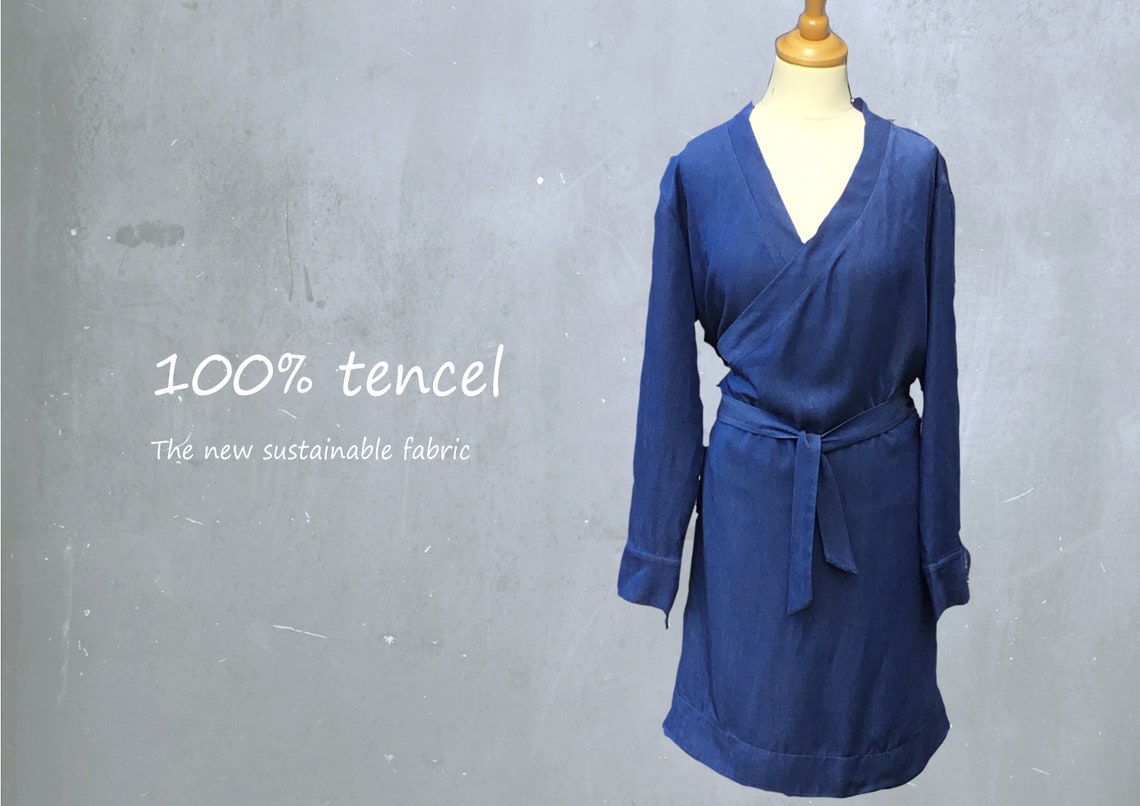 Tencel Wrap Tunic Dress Tencel Tunic Tencel Wrap Dress - Etsy