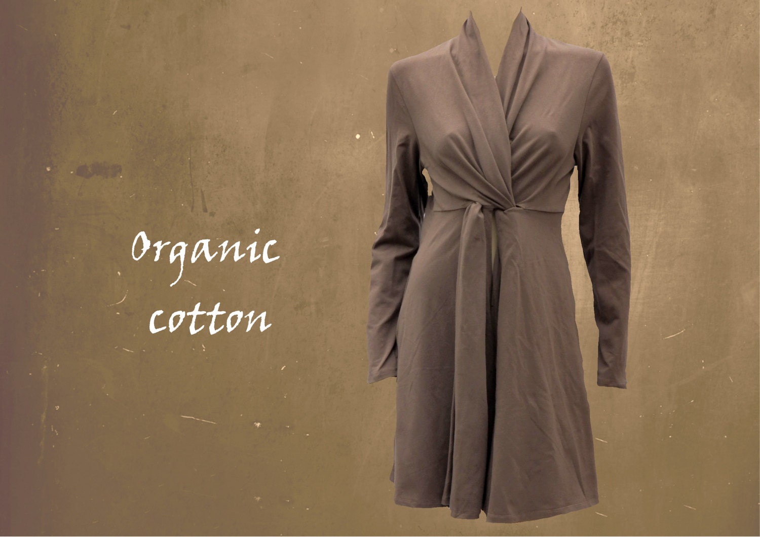 cardigan organic cotton, cardigan knot closure GOTS certified ...