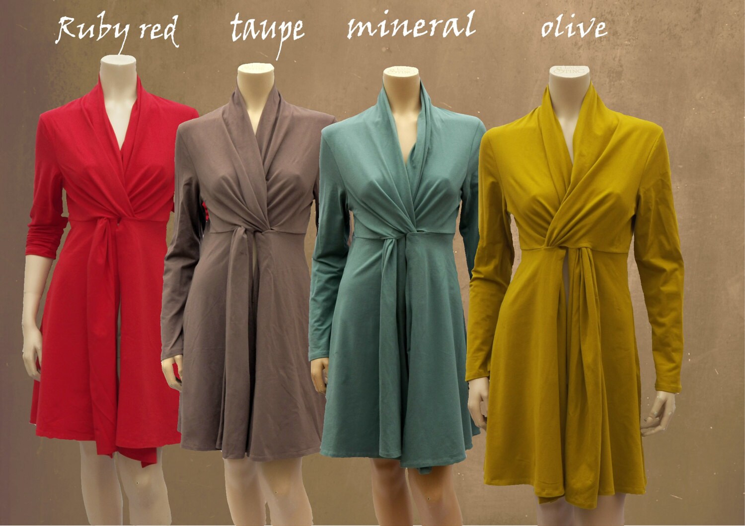 cardigan organic cotton, cardigan knot closure GOTS certified ...