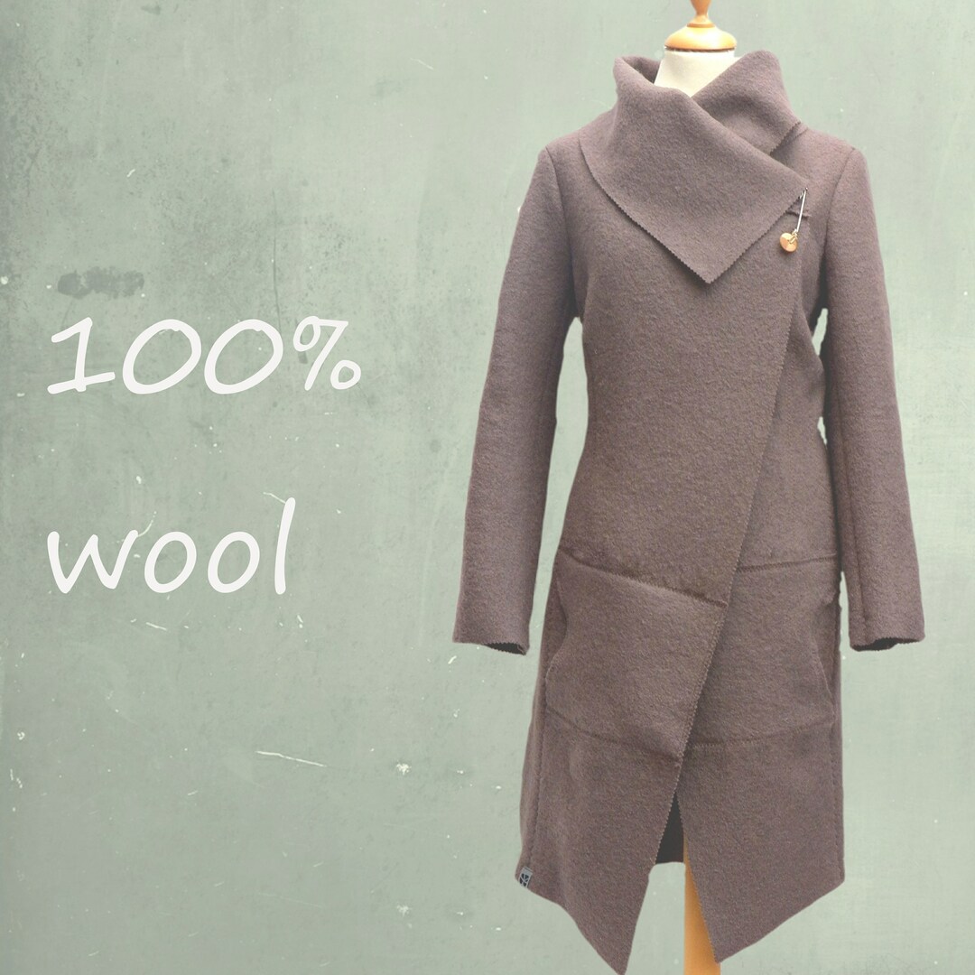 Wool Jacket, Coat Made of Boiled Wool, Wool Cardigan/jacket - Etsy