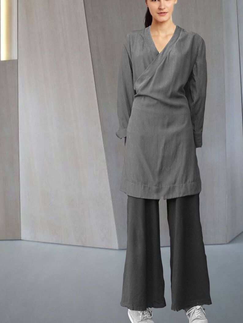 Tencel Wrap Tunic Dress Tencel Tunic Tencel Wrap Dress - Etsy