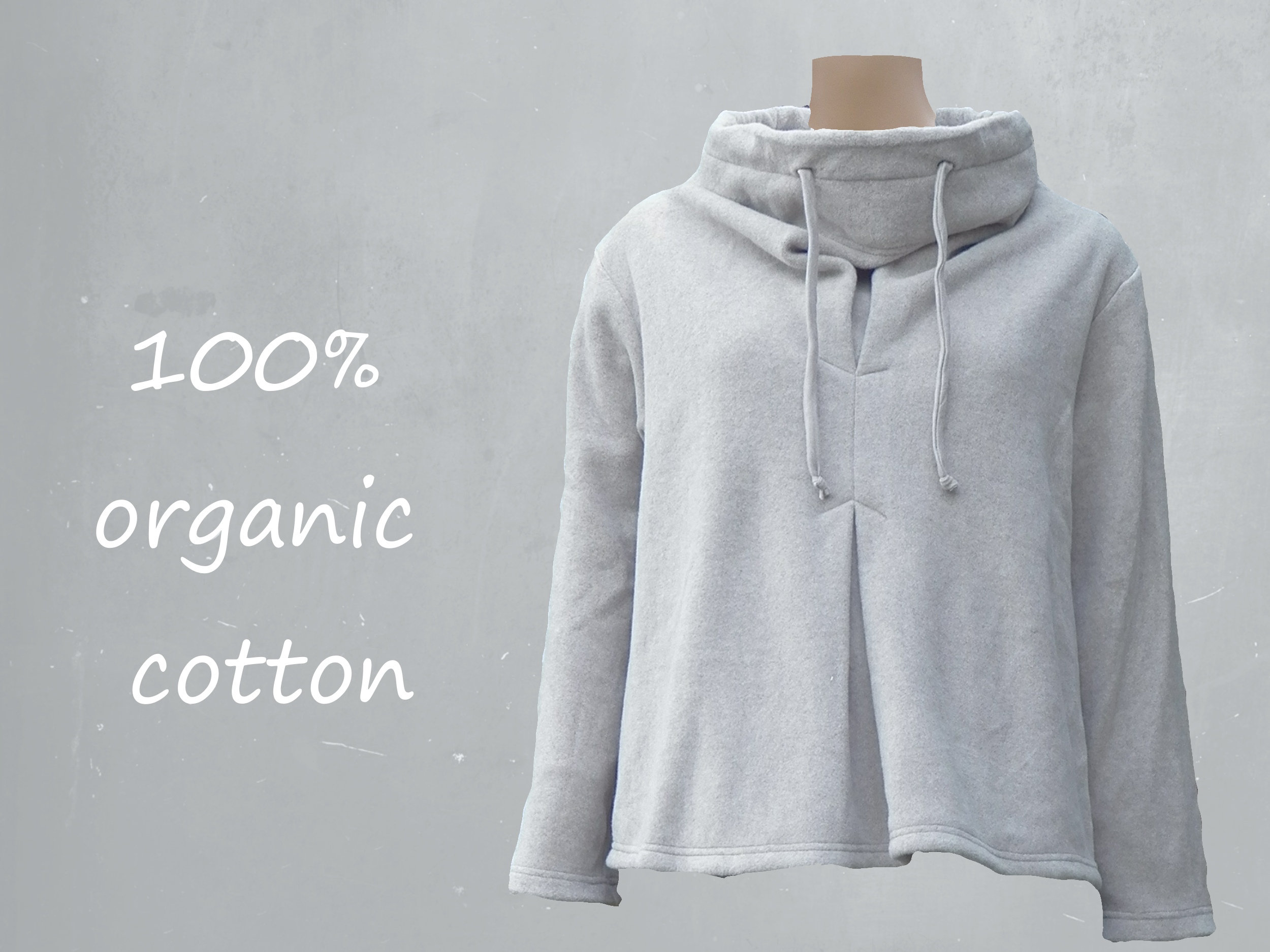 organic cotton fleece sweater, fleece sweat shirt, sweater GOTS ...