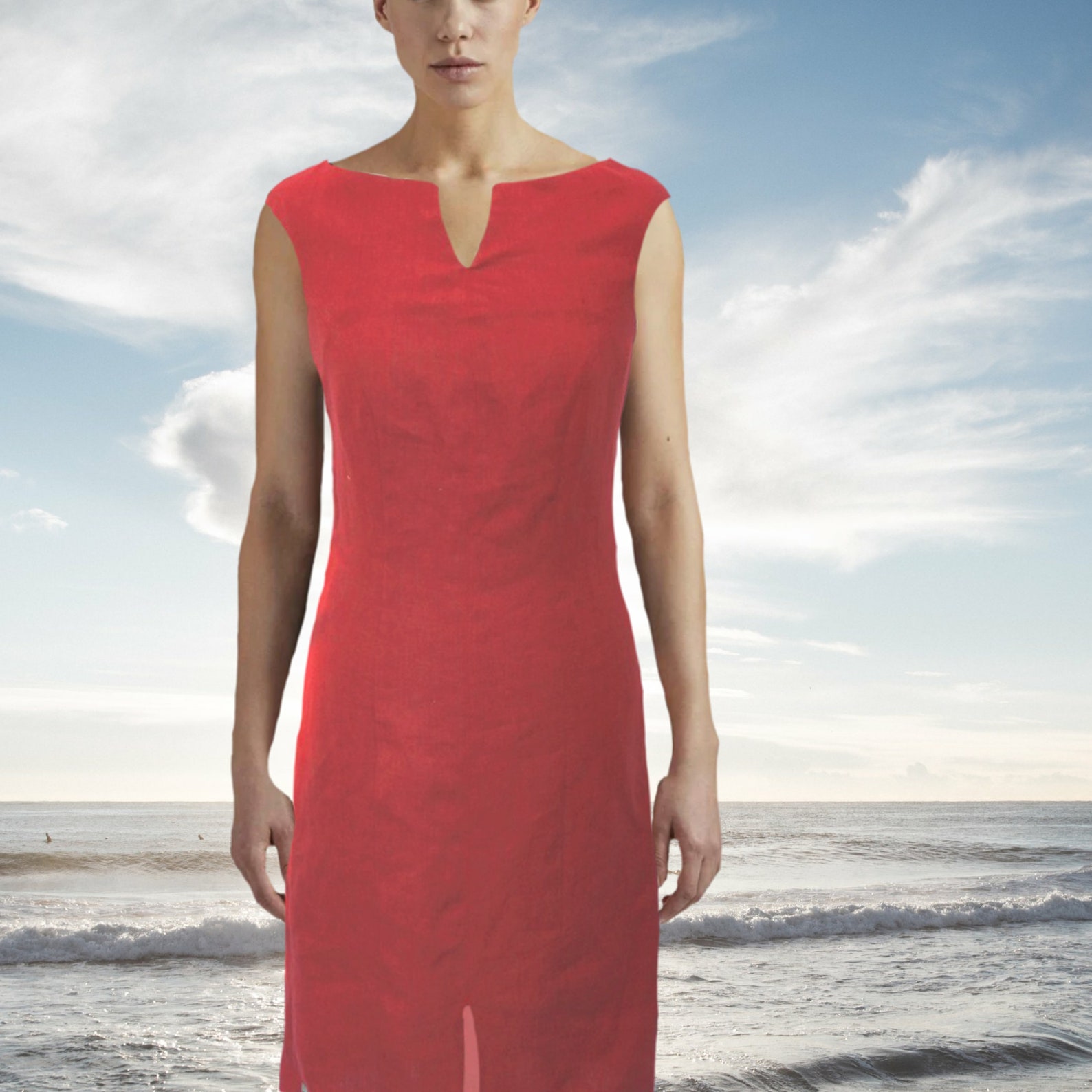 Classic Linen Dress Organic Linen Dress Fitted Linen Dress - Etsy