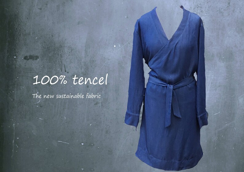 Tencel Wrap Tunic Dress Tencel Tunic Tencel Wrap Dress | Etsy