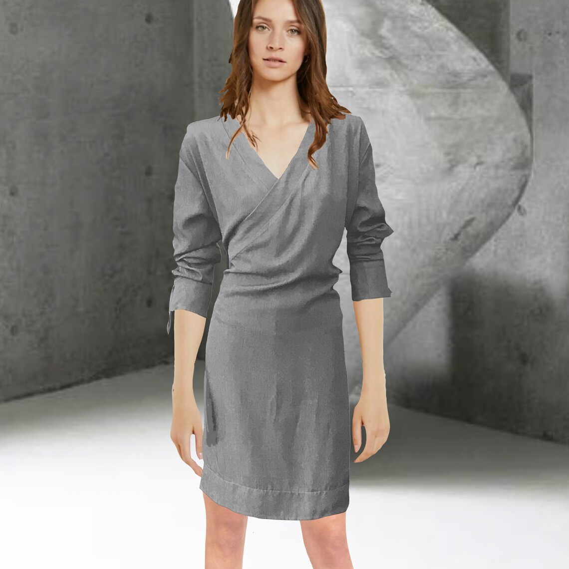 Tencel Wrap Tunic Dress Tencel Tunic Tencel Wrap Dress - Etsy