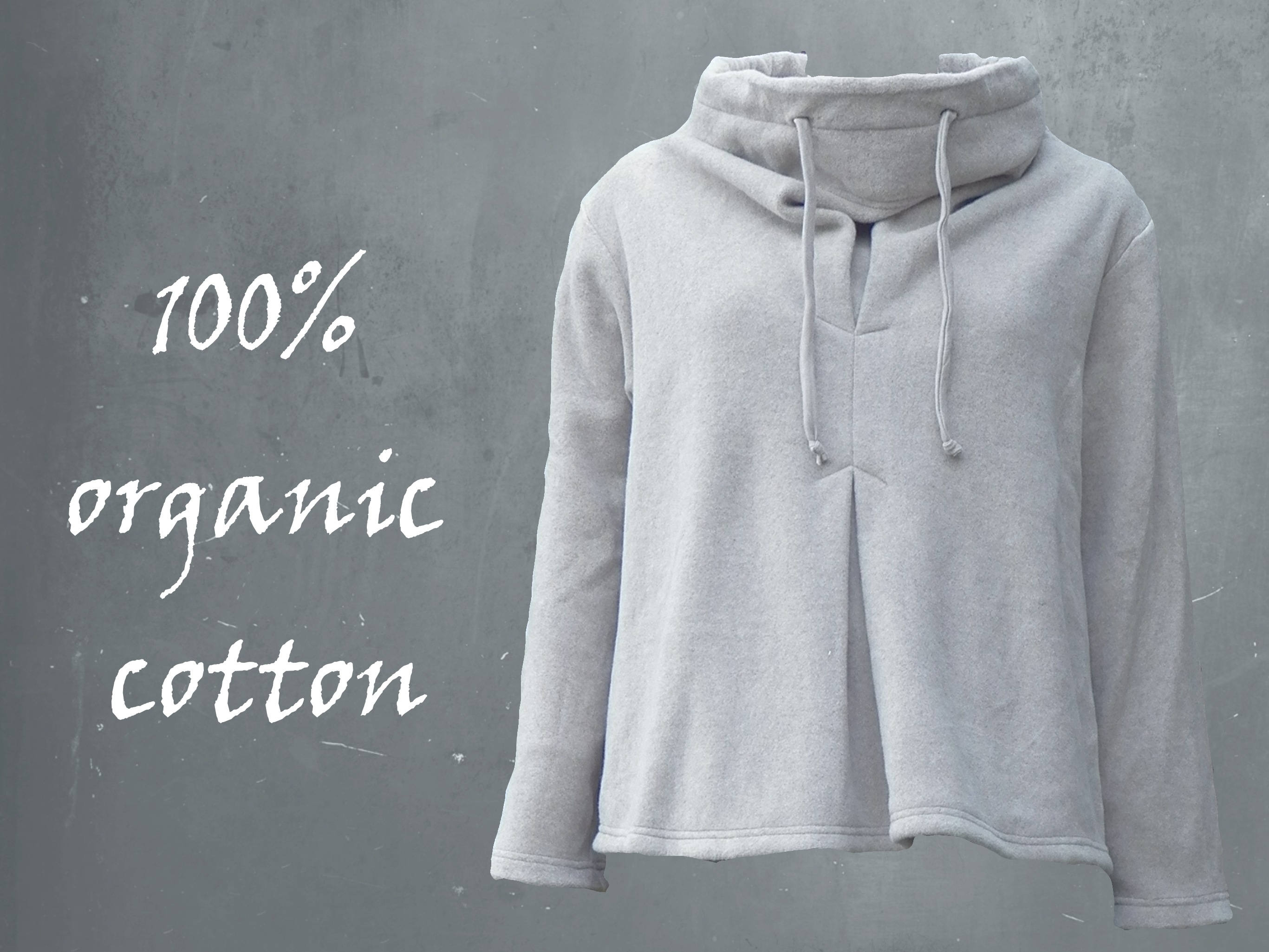 organic cotton fleece sweater, fleece sweat shirt, sweater GOTS ...