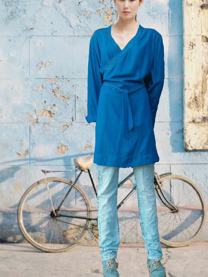 Tencel Wrap Tunic Dress Tencel Tunic Tencel Wrap Dress - Etsy
