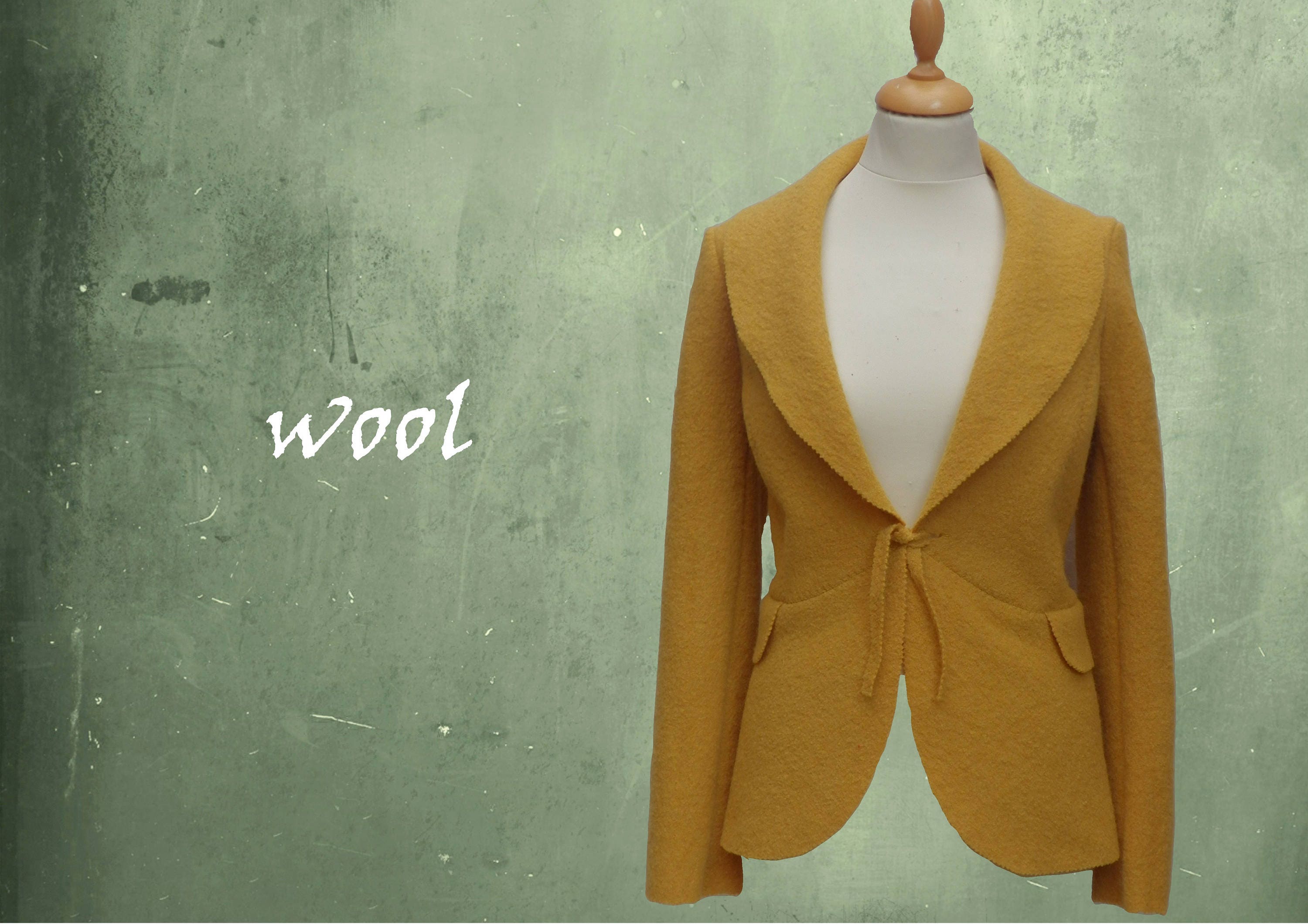 Jacket in boiled wool, wool cardigan-jacket