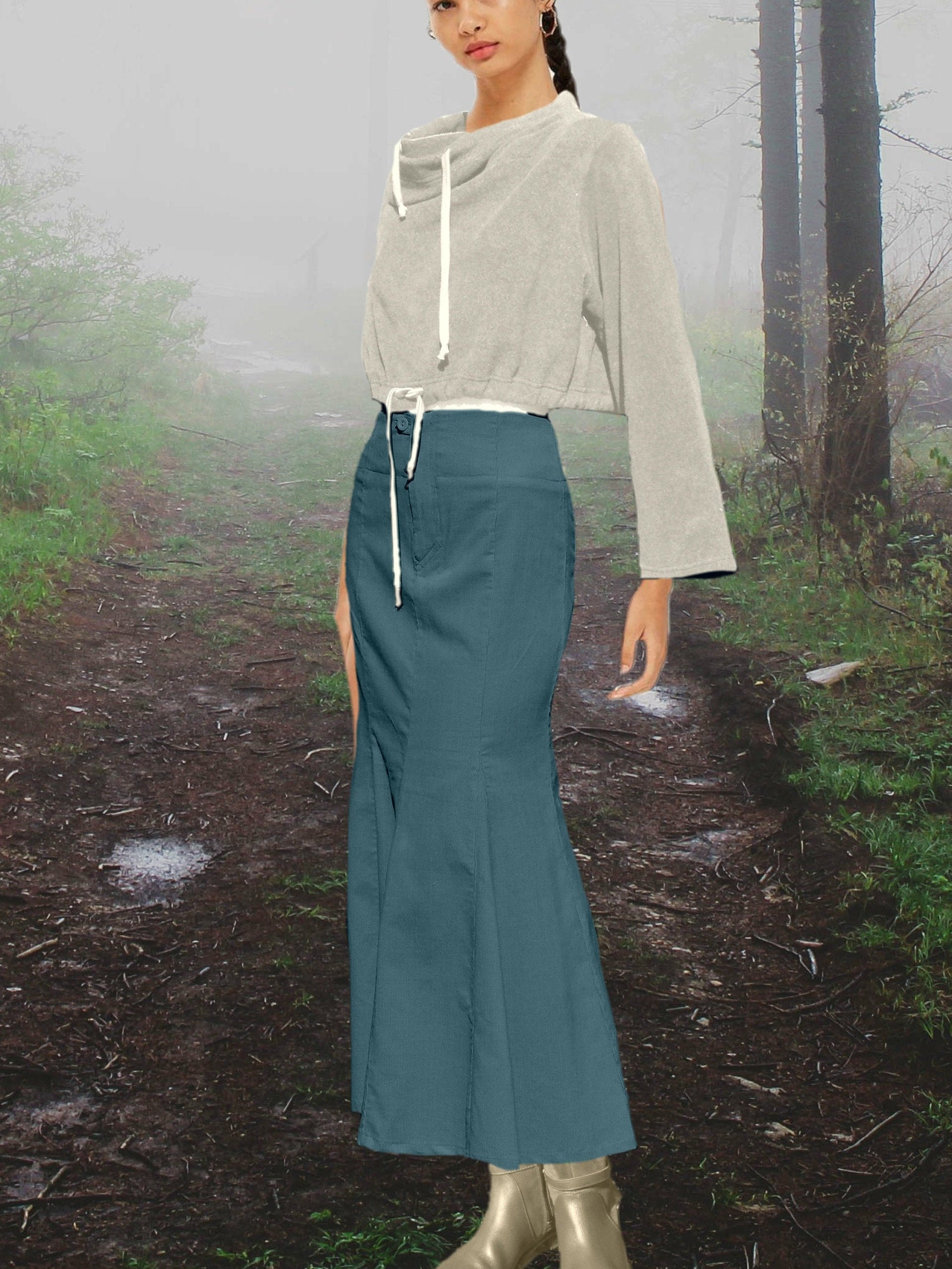 Corduroy Maxi Skirt In Hourglass Line Maxi Ribcord Skirt Etsy