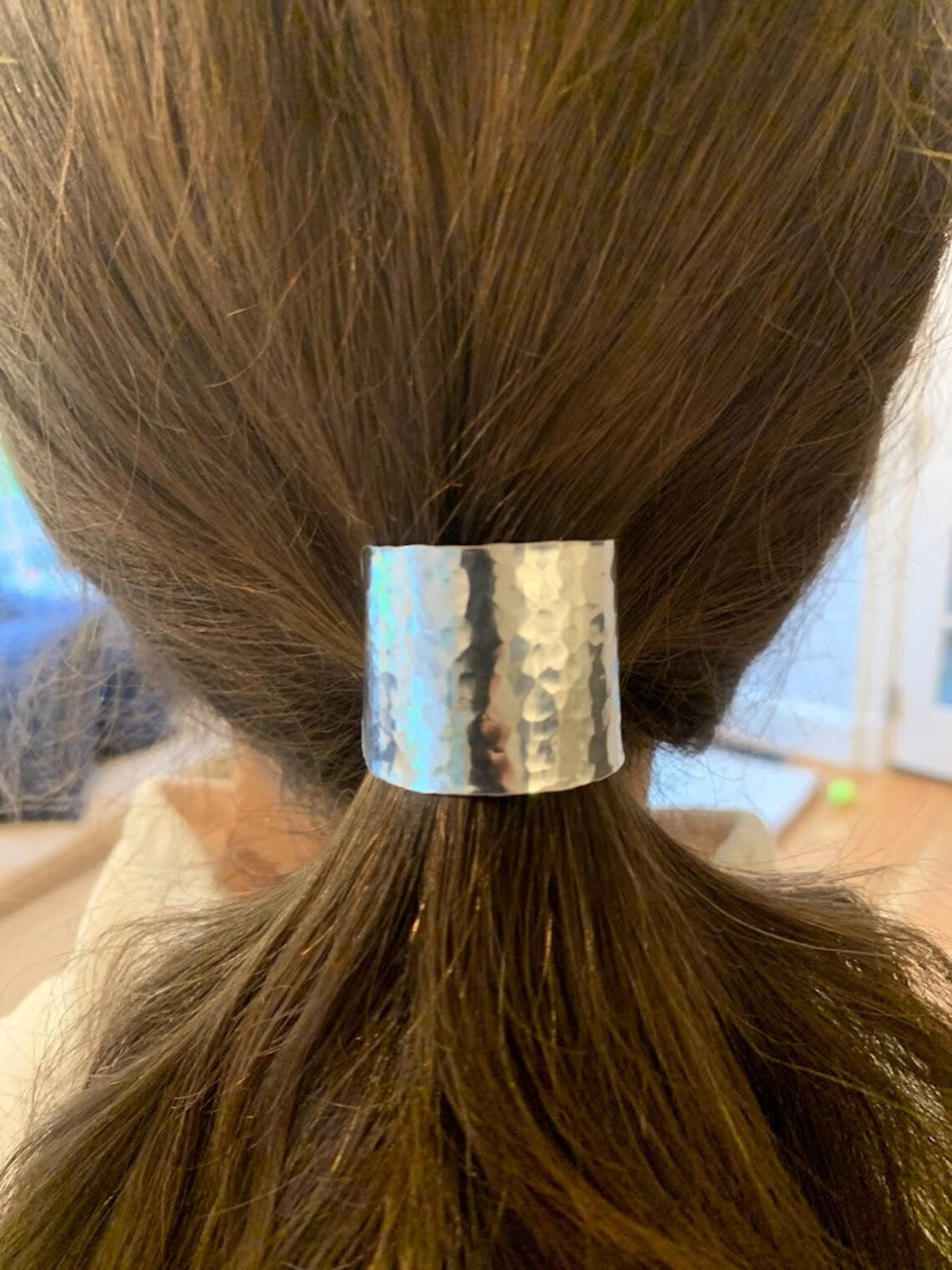Large Sterling Silver Ponytail Holder Hair Cuff Hair - Etsy