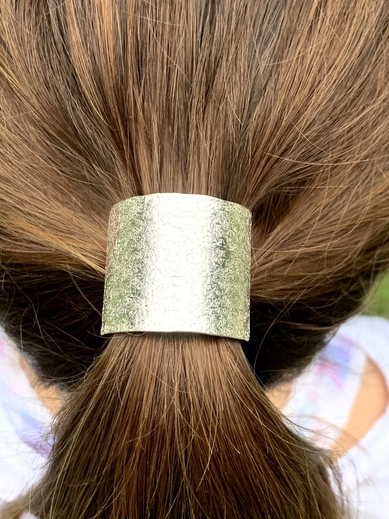 Large Sterling Silver Ponytail Holder Hair Cuff Hair | Etsy