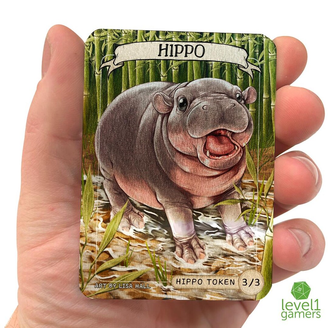 Hippo Token Card: Metal Magic the Gathering Proxy - Etsy