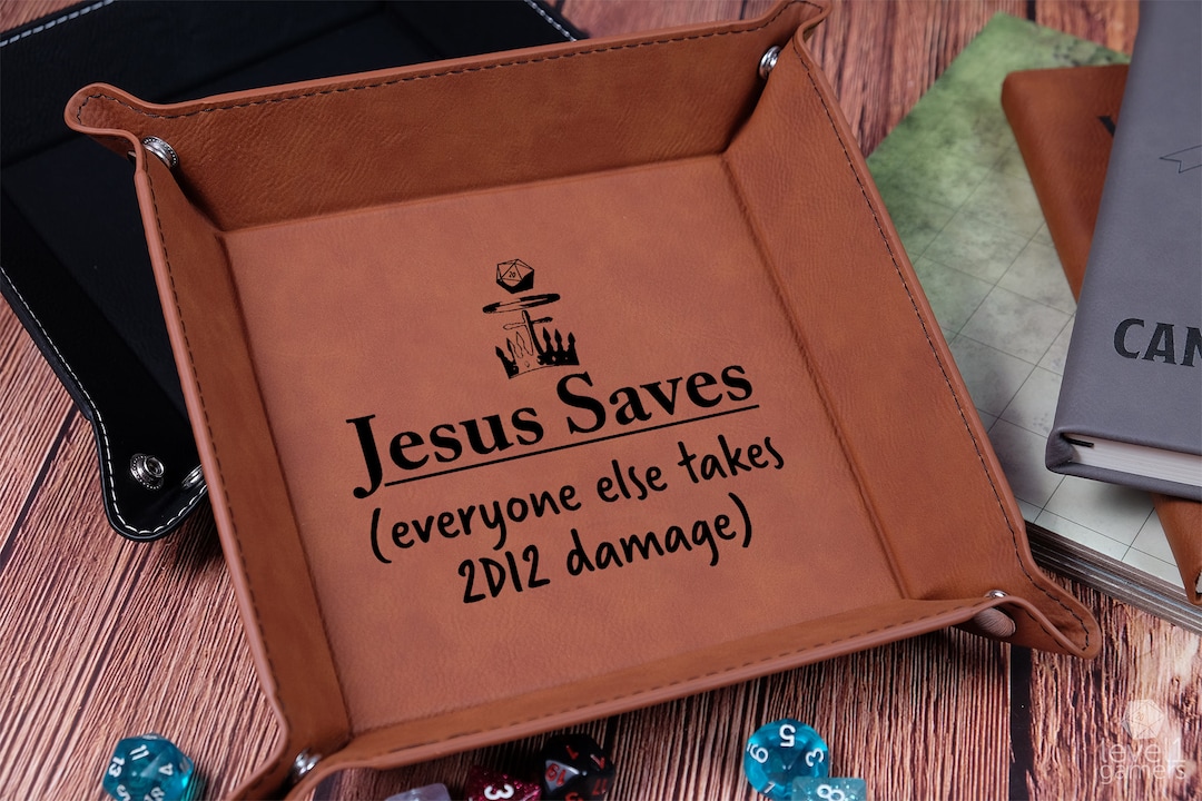 Jesus Saves Foldable Dice Tray: Dnd Meme Gift - Etsy