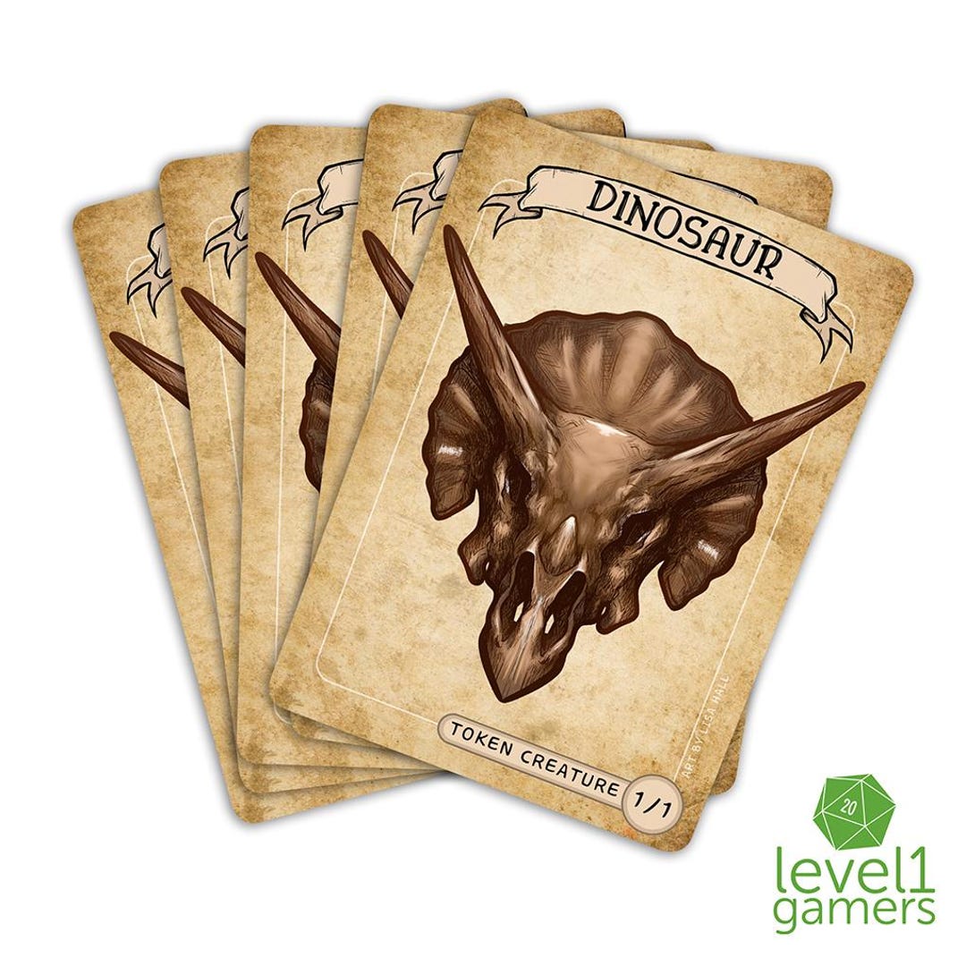 Dinosaur Token Magic Card Pack (5 Cards) - Preorder | Custom Hand-drawn ...