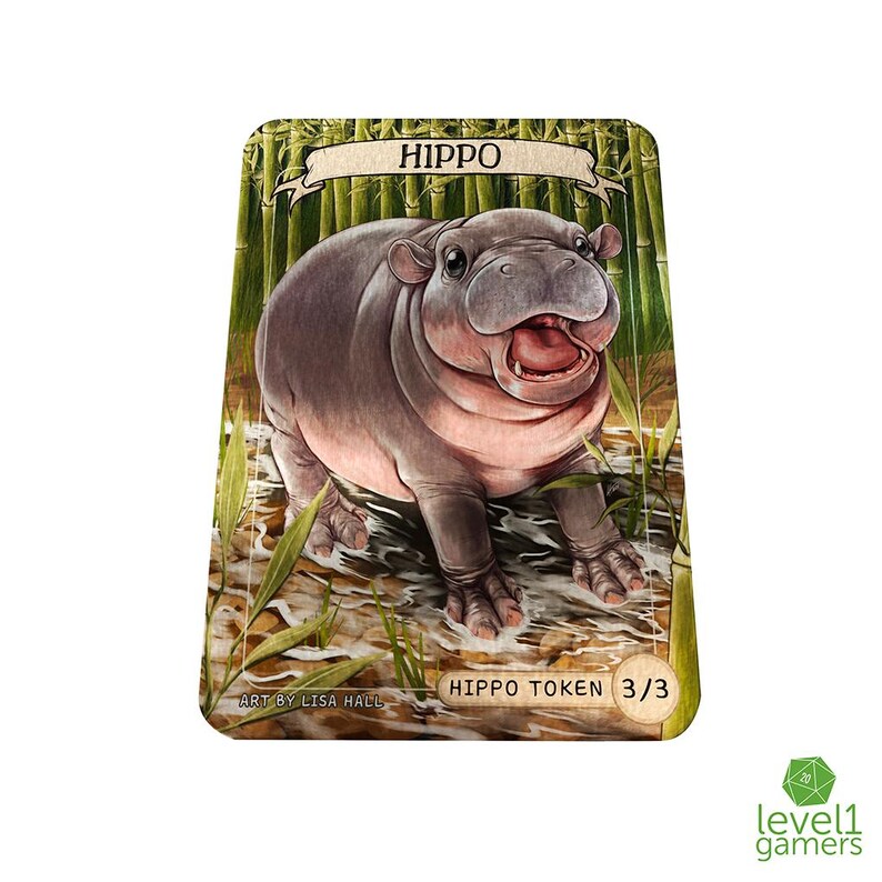 Hippo Token Card: Metal Magic the Gathering Proxy - Etsy