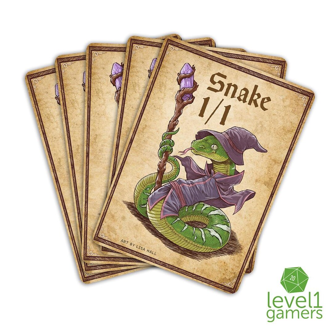 Snake Magic Card Pack (5 Cards) | Custom Hand-drawn Proxy Design That ...