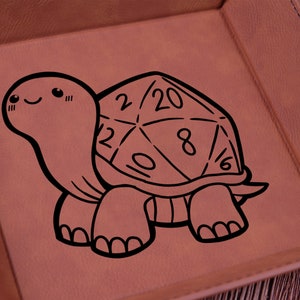 D20 Turtle Dice Tray | Foldable Leather Tortoise Tray for Tabletop RPG ...