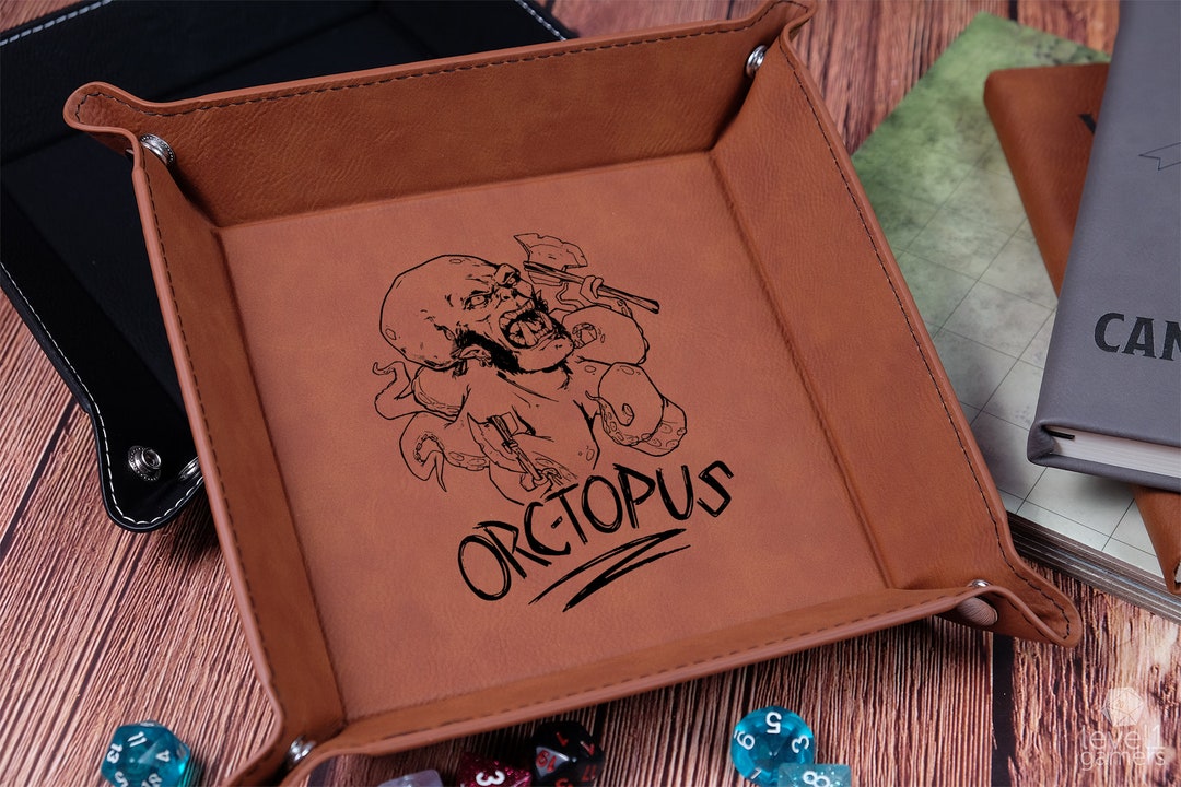 Orc-topus Dice Tray: Foldable Synthetic Leather Dnd Gaming - Etsy
