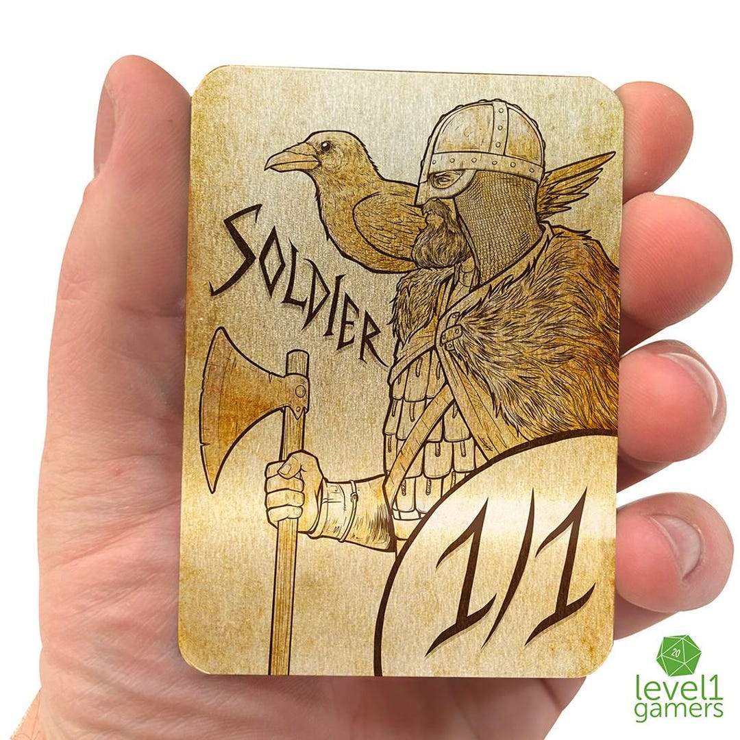 Viking Soldier Metal Token Magic Card | Hand-drawn Proxy Design Hand ...
