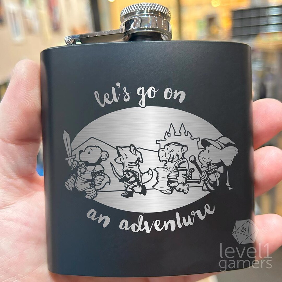 D&D Flask: Laser Engraved Stainless Steel, Gamer Gift - Etsy