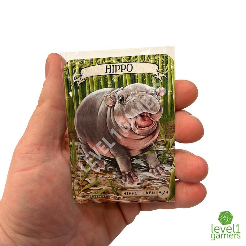 Hippo Token Card: Metal Magic the Gathering Proxy - Etsy