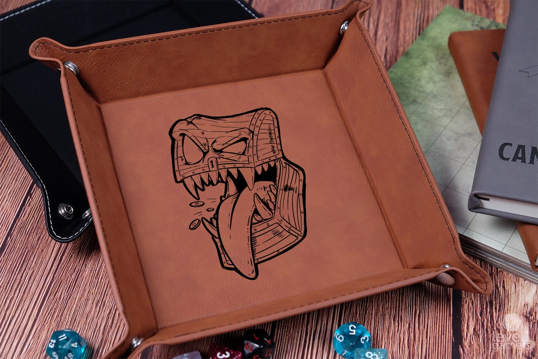 Mimic Chest Leatherette Dice Tray: Foldable Dnd Gaming Accessory - Etsy