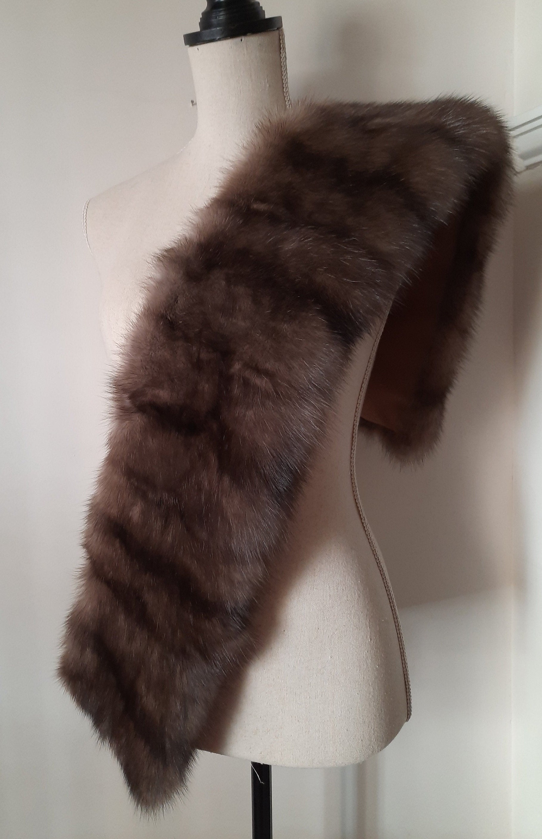 New Sable Fur Stole Cashmere Scarf Ladies Warm Elegant Winter ...