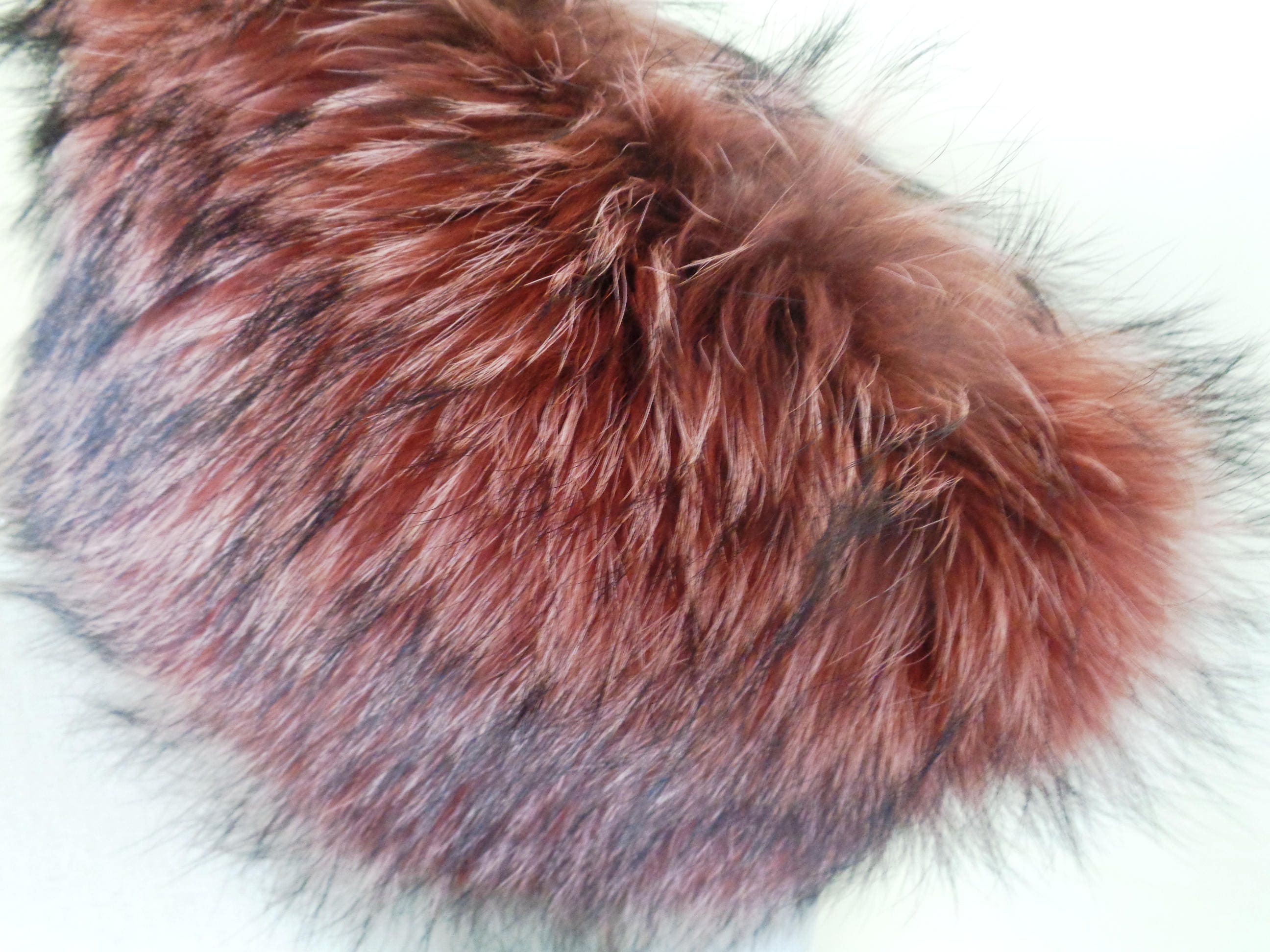 Genuine Raccoon Fur Dark Rose Colored Soft Light Warm Elegant Snood ...
