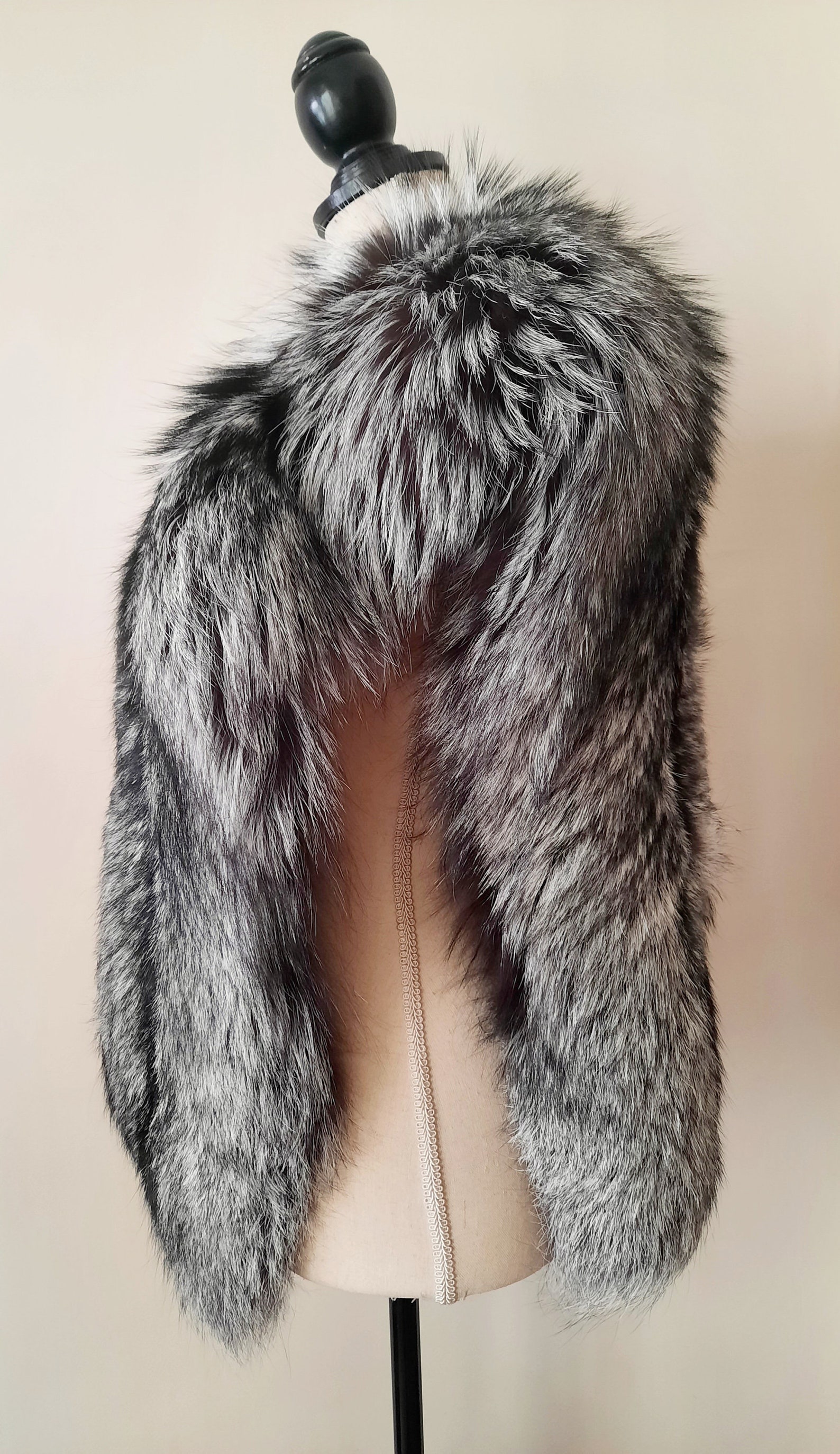 Silver Fox Fur Cashmere Elegant Large Scarf Stole Wrap - Etsy