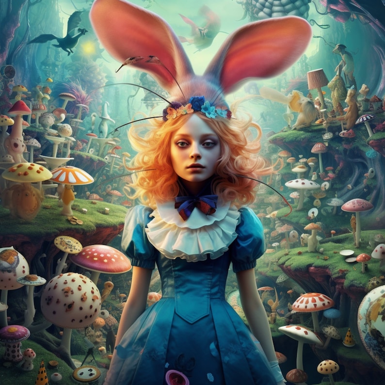 Alice in Wonderland Prints All Images Are AI Generated Using Specific ...